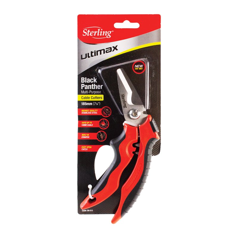185mm Ultimax Black Panther Electrician’s Cable Snips - Sterling