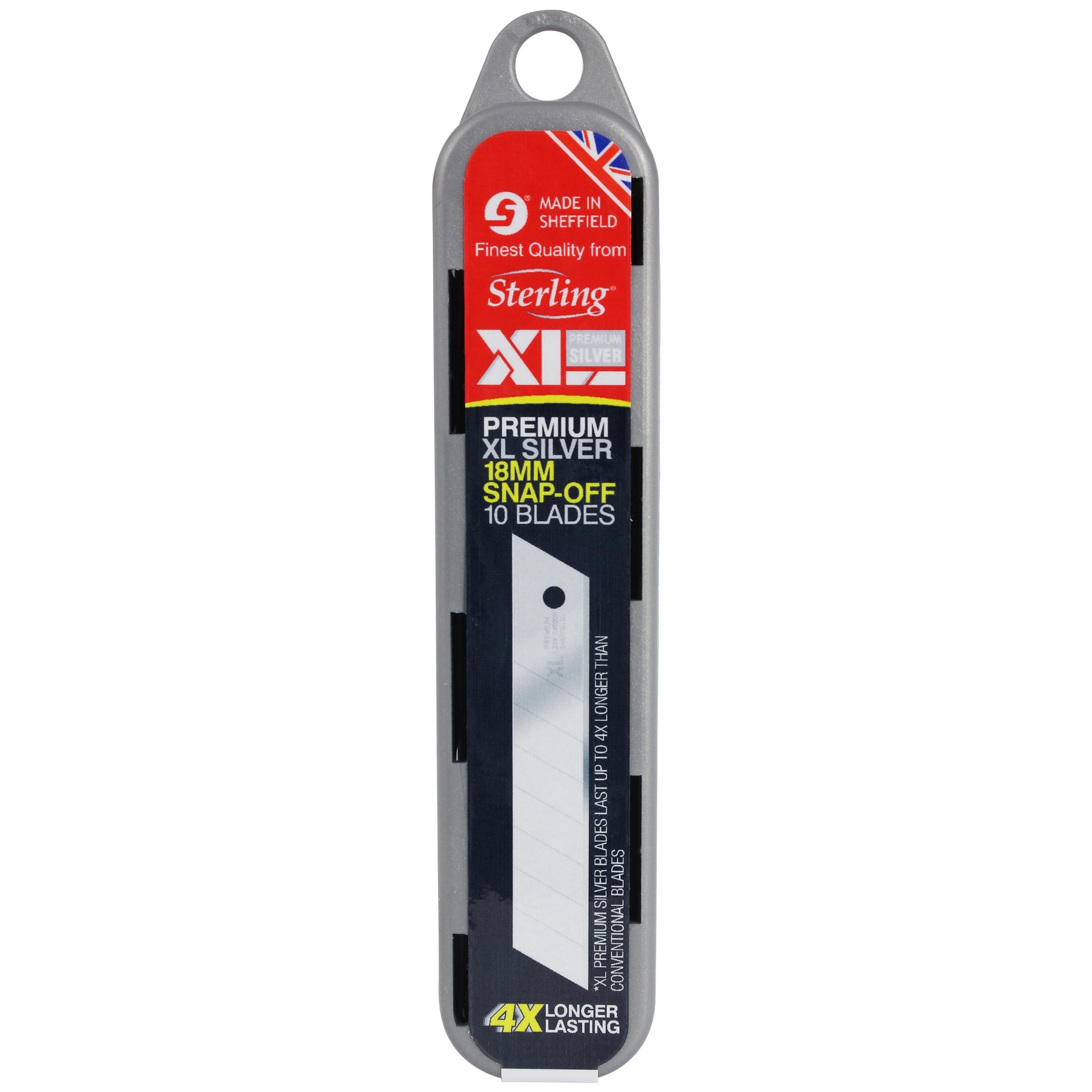 XL Premium Silver 18mm Large Snap Blades (x10) - Sterling